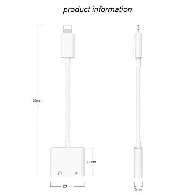Universal 2 In 1 Audio RoHS Lightning Adapter Cable
