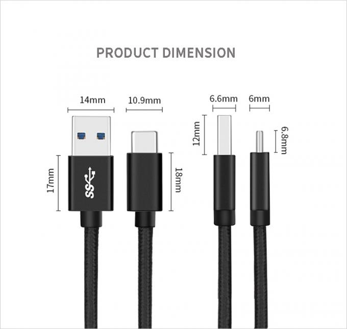 1 Meter Nickel Plated 3.1 Metal PD USB C Charging Cable