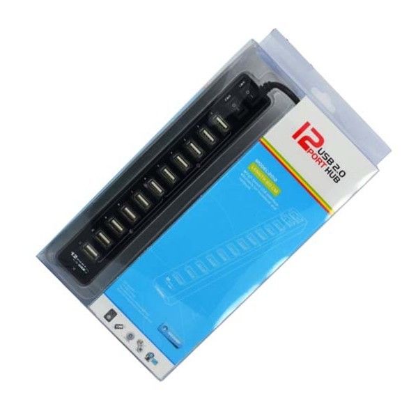 12 Port LED Indicator Computer 480Mbps USB 2.0 Hub