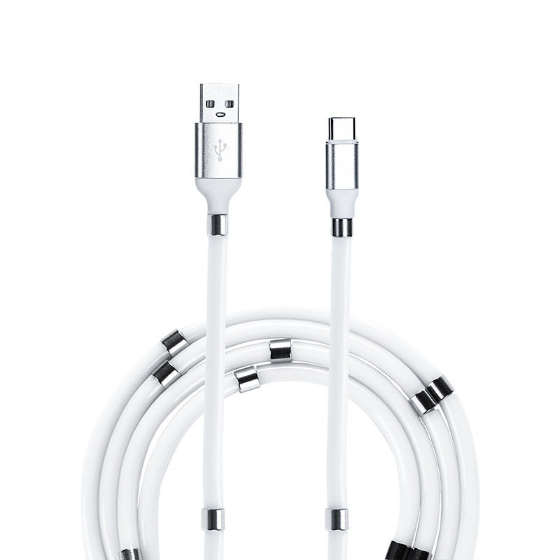 Self Winding Organizing Magnetic ROHS USB C Charging Cable