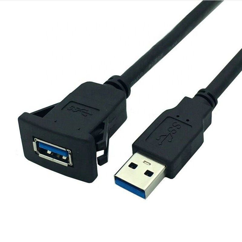 Car Truck 3ft 1m Snap Flush Mount USB Port Extension Cable
