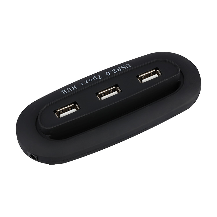 CE ROHS Oval Black White Splitter 7 Port Powered Usb Hub