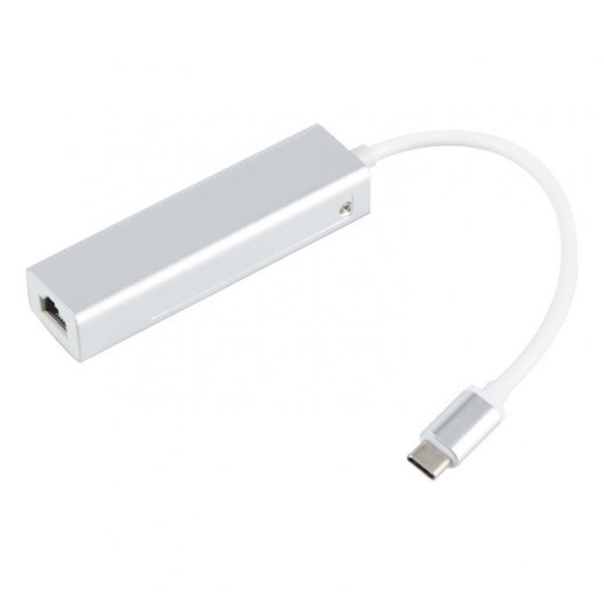 Aluminium Case 3 Ports RJ45 Ethernet USB Type C Hub