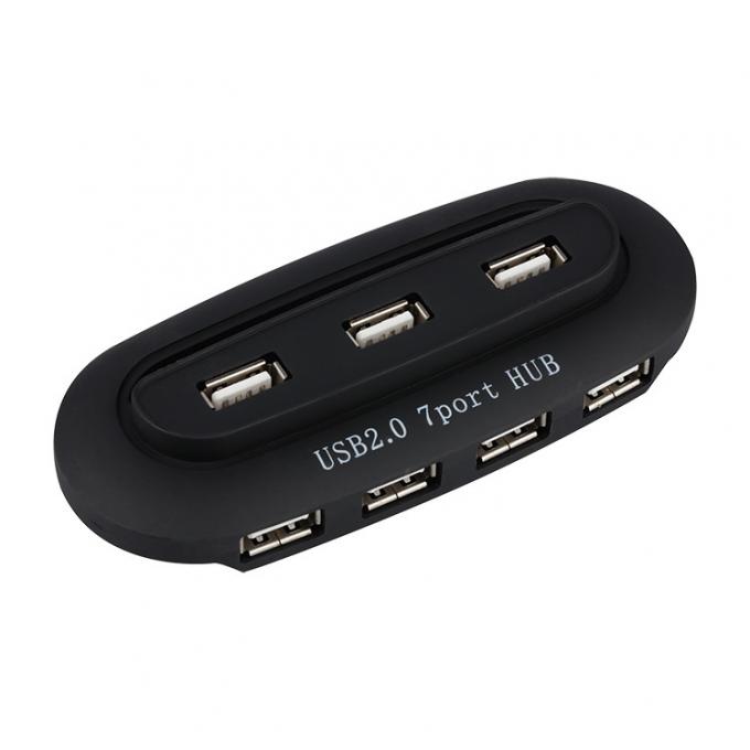 CE ROHS Oval Black White Splitter 7 Port Powered Usb Hub