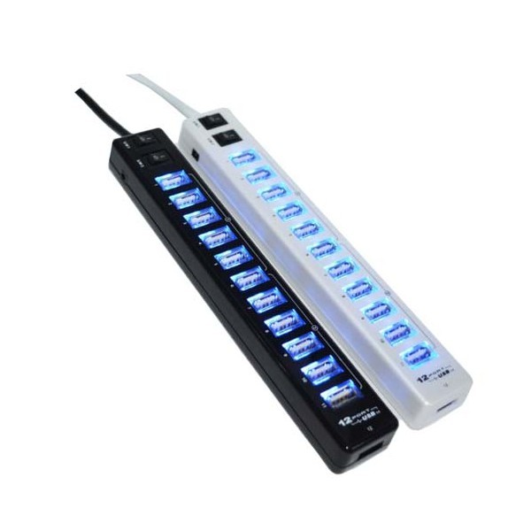 12 Port LED Indicator Computer 480Mbps USB 2.0 Hub