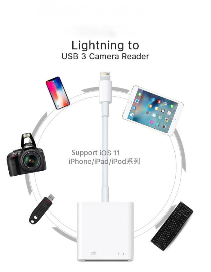 2 In 1 Apple Iphone Female Port Lightning Adapter Cable