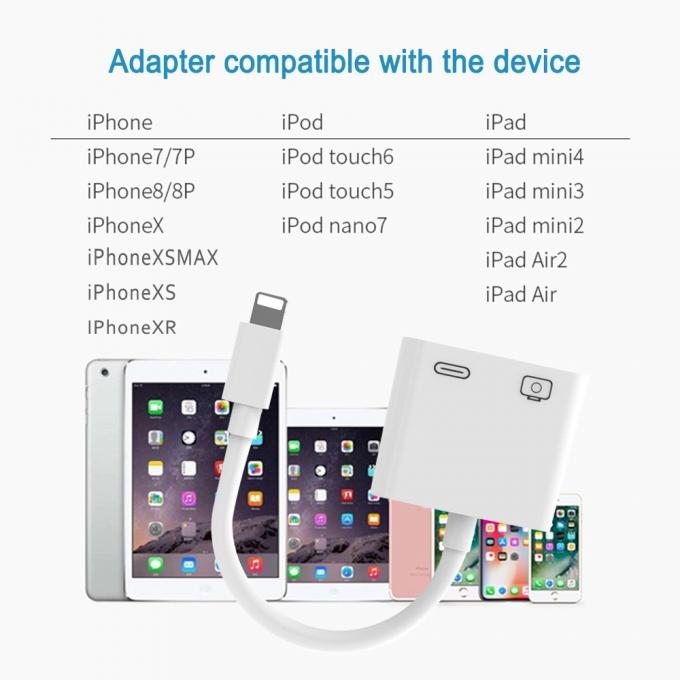 2 In 1 Apple Iphone Female Port Lightning Adapter Cable